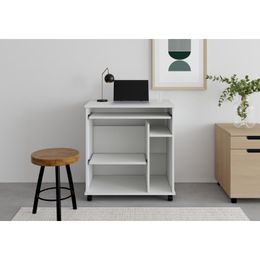 VOGL M&ouml;belfabrik Computertisch &raquo;Compi&laquo; PC-Tisch mit Tastaturauszug, platzsparend, Breite 72 oder 90 cm wei&szlig; B/H/T: 72cm x 76cm x 46cm
