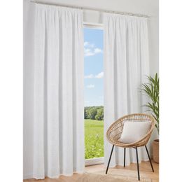 Kutti Vorhang &raquo;Tilda&laquo; Kr&auml;uselband 1 Stk. tlg. eingewebte Streifen, lichtfilternd Polyester 175cm, Kr&auml;uselband, 140cm