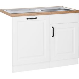 Wiho-K&uuml;chen wiho K&uuml;chen Sp&uuml;lenschrank &raquo;Erla&laquo; 110 cm breit, inkl. T&uuml;r/Sockel f&uuml;r Geschirrsp&uuml;ler wei&szlig; B/H/T: 110cm x 86cm x 60cm, T&uuml;ren: 2 Stk.