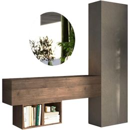 Home Affaire Garderoben-Set &raquo;Infinity, 4tlg. Breite 192 cm, H&ouml;he 186 cm, moderne Garderobe&laquo; Spar-Set, 4 Stk. tlg. braun B/H/T: 192cmcm x 186cmcm x 