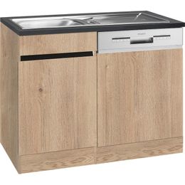 Optifit Sp&uuml;lenschrank &raquo;Roth&laquo; Breite 110 cm braun wildeichefarben, B/H/T: 110cm x 88cm x 60cm, T&uuml;ren: 2 Stk., Komplettausf&uuml;hrung