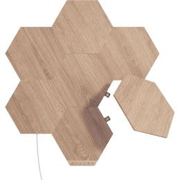NANOLEAF LED Panel &raquo;Wood Look&laquo; LED-Board 7 Stk. Farbwechsler Starter Kit - 7 PK, Modulares Stecksystem, Smarte Technologie braun &Oslash; 23cm H: 20cm, 7 Stk
