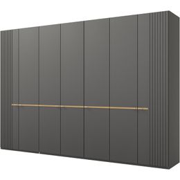 Musterring Kleiderschrank &raquo;Isabelle&laquo; Lamellen in Korpusfarbe, Griffe in silber, versch. Gr&ouml;&szlig;en und Farben grau Hartfaserplatte, Holzwerkstoff Graphit-Dekor, B/H/