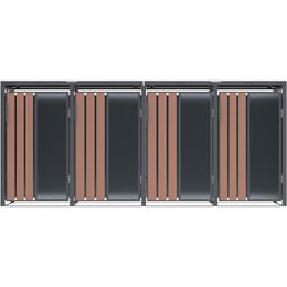 WESTMANN M&uuml;lltonnenbox &raquo;Status 4&laquo; BxTxH: 265x80x116 cm, f&uuml;r 4x240 L M&uuml;lltonnen braun Stahl Einheitsgr&ouml;&szlig;e