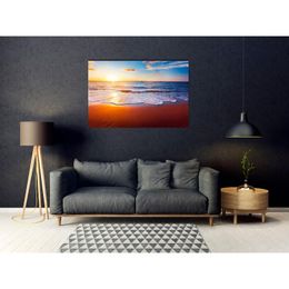 queence Acrylglasbild &raquo;Esko&laquo; Meer Meer Bilder Schiffe Sonnenuntergang Spa Spa Bilder Strand 1 Stk. tlg. Fine Art-Print in Galeriequalit&auml;t orange 