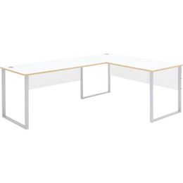 Innostyle Schreibtisch &raquo;Memphis Eckschreibtisch, 223x77x170cm (B/H/T)&laquo; 1 Stk. tlg. ABS-Kantenschutz, Soft Touch Oberfl&auml;che silber B/H/T: 223cm x 77cm x 170cm
