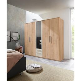 Priess Kleiderschrank in 3 Breiten wei&szlig; Holzwerkstoff B/H/T: 231cm x 195cm x 54cm, T&uuml;ren: 5 Stk.