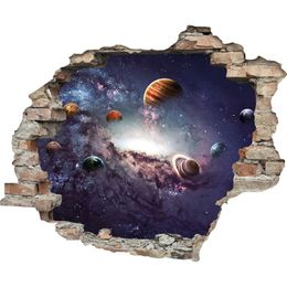 queence Wandtattoo &raquo;Planeten&laquo; Wandsticker, Wandbild, selbstklebend, 3D, Wanddurchbruch bunt B/H/T: 60cm x 50cm x 0,1cm, Natur