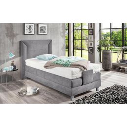 Westfalia Schlafkomfort Boxbett mit Motor grau Bezug der Obermatratze: 100% Polyester, abnehmbar und waschbar bis 60&deg;C;Box und Kopfteil: Mikrovelours (100% Polyester) 