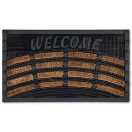 Astra Fu&szlig;matte &raquo;Rimini&laquo; rechteckig 30 mm H&ouml;he Schmutzfangmatte, In- und Outdoor geeignet, 40x60 cm schwarz Gummi, Kokos B : 40cm 1 Stk., 30mm, L: 60cm