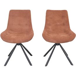 HOFMANN LIVING AND MORE Polsterstuhl (Set) 2 Stk. orange Polyester B/H/T: 62cm x 85cm x 55cm, 2 Stk., Cord Polyester uni