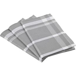 Ross Geschirrtuch &raquo;Exclusiv&laquo; Blockkaro, 50% Baumwolle, 50% Leinen, 50x70 cm silber 50% Baumwolle, 50% Leinen 3 Stk., 50 % Baumwolle 50 % Leinen