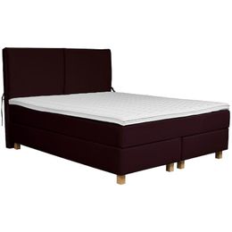 Home Affaire Boxspringbett &raquo;Nele&laquo; inkl. Topper im schlichtem Design lila Struktur fein (100% Polyester);Samtvelours (100% Polyester) Samtvelours mit 