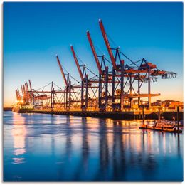 Artland Leinwandbild &raquo;Hamburg Container Terminals&laquo; Deutschland 1 Stk. tlg. auf Holzrahmen gespannt beige Leinwand B/H/T: 40cm x 40cm, Leinwandbild Deutschland