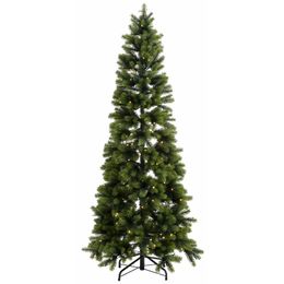 Creativ deco K&uuml;nstlicher Weihnachtsbaum &raquo;Weihnachtsdeko, k&uuml;nstlicher Christbaum, Tannenbaum&laquo; in schlanker Form, mit LED-Lichterkette gr&uuml;n Polyethylen 
