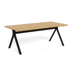 ACTONA GROUP Esstisch &raquo;Bristol, Speisetisch, Tisch&laquo; rechteckig, Tischplatte eichefarbes Melamin, schwarzer Stahlfu&szlig;, FSC braun B/H/T: 200cm x 75cm x 