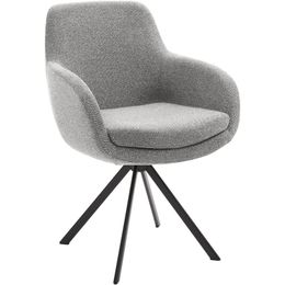 Musterring Esszimmerstuhl &raquo;Tavia&laquo; (Set) 2 Stk.Stativgestell Eisen schwarz, Drehfunktion optional, diverse Farben grau B/H/T: 62cm x 86cm x 66cm, 2 Stk., Chenille