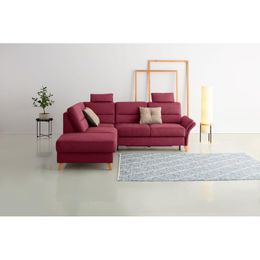 OTTO home Ecksofa &raquo;Westerland L-Form&laquo; Federkern-Polsterung, wahlweise mit Schlaffunktion, Bettkasten rot 100% Polyester B/H/T: 238cm x 90cm x 213cm, 