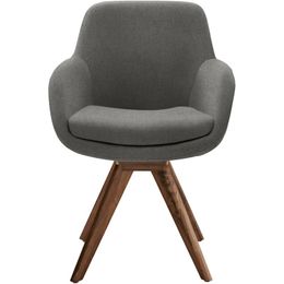 Musterring Esszimmerstuhl &raquo;Tavia&laquo; (Set) 2 Stk.Stativgestell Wildnussbaum, Drehfunktion optional, diverse Farben grau B/H/T: 62cm x 86cm x 66cm, 2 Stk., 