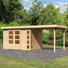 Karibu Gartenhaus &raquo;Nordsee 4&laquo; beige Holzwerkstoff ohne Fu&szlig;boden, ohne Dacheindeckung