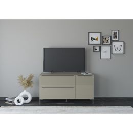 set one by Musterring Lowboard &raquo;Reno&laquo; 1 Stk. tlg. Mit Winkelfu&szlig; in diversen Farben, 77 cm H&ouml;he & Farbauswahl beige Glas, Holzwerkstoff B/H/T: 137cm x 