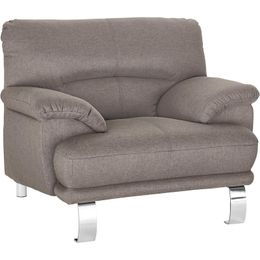 Trendmanufaktur Sessel &raquo;Cecilia II, Loungesessel in italienischem Design&laquo; breite und bequeme Armlehnen braun Microfaser Vintage (100% Polyester);
