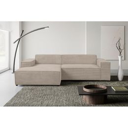 WERK2 Ecksofa &raquo;Trento 268 x 163 cm modern und bequem&laquo; Cord, L-Form 90% Polyester, 10% Nylon B/H/T: 268cm x 70cm x 163cm, Cord, Ottomane links