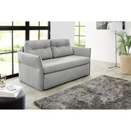 Jockenh&ouml;fer Schlafsofa &raquo;Tim, B: 158 cm, Liegefl. 130x200 cm&laquo; mit Schlaffunktion, Bettkasten & R&uuml;ckenkissen grau Feinstruktur (100% Polyester);Zierkissen Jaquard (
