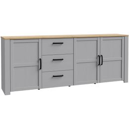 FORTE Sideboard &raquo;Bohol, gro&szlig;es Sideboard,Breite 2,20 mtr. Soft-Close, Stauraum&laquo; Breite 220 cm grau B/H/T: 220,8cm x 87,2cm x 42cm, 3 Stk., 3 Stk.