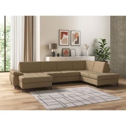 DOMO collection Wohnlandschaft &raquo;Capelo, komfortabel, klare Linien zeichnen dieses Design aus, U-Form&laquo; mit Armteilverstellung, wahlweise mit 