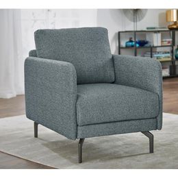 Creation BY ROLF BENZ Sessel &raquo;CR.450, Designsessel, Loungesessel&laquo; Armlehne sehr schmal, Breite 70 cm, Alugussfu&szlig; Umbragrau grau NaturLEDER OSKAR (