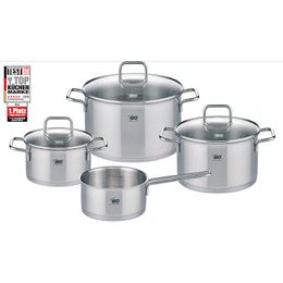 ELO Topf-Set &raquo;Citrin&laquo; Set, je 1 Fleischtopf &Oslash; 16/20/24 cm, 1x Stielkasserolle &Oslash; 16 cm, 7 Stk. tlg. Edelstahl silber Einheitsgr&ouml;&szlig;e