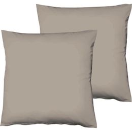 Fleuresse Kissenbez&uuml;ge &raquo;Colours&laquo; edler, b&uuml;gelfreier Interlock-Jersey aus 100% Baumwolle grau Interlock-Jersey, Obermaterial: 100% Baumwolle B/L: 40cm 