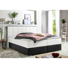 Maintal Boxspringbett mit Bettkasten und Topper wei&szlig; Bezug Microfaser aus 100% Polyester Liegefl&auml;che B/L: 160cm x 200cm, Gewicht bis: 100 kg H3, Bonnell-