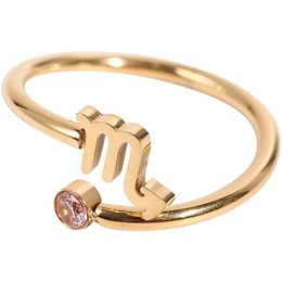 Firetti Damen Fingerring &raquo;Schmuck Geschenk Damenring Sternzeichen&laquo; Made in Germany - mit Zirkonia (synth.) bunt 5 g, Skorpion, Edelstahl, 1,2mm
