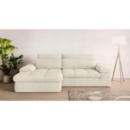 Home Affaire Ecksofa &raquo;ALVERIE mit Recamiere, moderne Steppung, Ma&szlig;e: B/T/H 274/203/106 cm&laquo; L-Form mit Wellenunterfederung, mit 4 R&uuml;ckenkissen, 