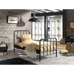 Vipack Jugendbett &raquo;Bronxx, Einzelbett 90/200, sehr stabil, romantische Optik&laquo; B/H/T ca. 96,5x110x206cm, inkl. Lattenrost, Bodenfreiheit, Oberfl&auml;che 