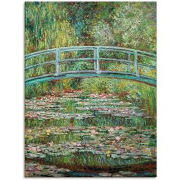 Artland Leinwandbild &raquo;Japanische Br&uuml;cke. 1899.&laquo; Gew&auml;sser 1 Stk. tlg. auf Holzrahmen gespannt gr&uuml;n Leinwand B/H/T: 30cm x 40cm, Leinwandbild Gew&auml;sser 