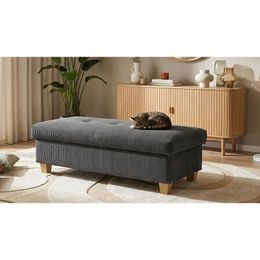 OTTO home Hocker &raquo;Egedal&laquo; Polsterhocker Egedal mit Staufach, passend zum Sofa grau 90% Polyester, 10% Nylon B/H/T: 131cm x 42cm x 61cm, Cord