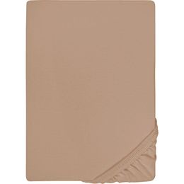 Biberna Spannbettlaken &raquo;THEA Baumwoll-Jersey mit Elasthan, 160 g/m&sup2;&laquo; Bettlaken f&uuml;r Matratzen bis 25 cm H&ouml;he, pflegeleicht, b&uuml;gelfrei braun Jersey-Elasthan, 