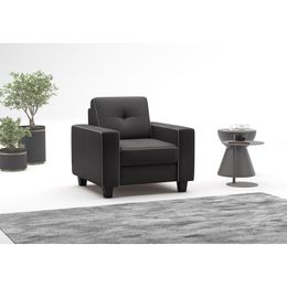 OTTO home Sessel &raquo;Varese&laquo; Kreuznaht in beige schwarz NaturLEDER , B/H/T: 96cm x 91cm x 90cm