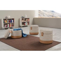 Egoitaliano Hocker &raquo;Tonder, Designhocker als Blickfang mit tollen Details, B/T 50/50cm&laquo; inkl. praktischem Stauraum als funktionale Stauraumm&ouml;glichkeit grau Luxus-