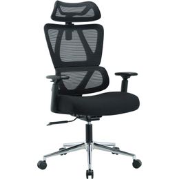 OTTO home Drehstuhl &raquo;Andora, moderner ergonomischer Schreibtischstuhl&laquo; () verstellbare Armlehne & Kopfst&uuml;tze, Lendenwirbelst&uuml;tze schwarz B/H/T: 73cm x