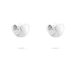 Tamaris Damen Paar Creolen &raquo;Schmuck Geschenk Edelstahl Doppelseitiger Herzstecker&laquo; Edelstahl