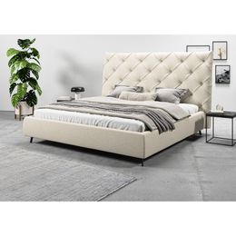 Home Affaire Polsterbett &raquo;Maxime, in 4 Breiten bis 200cm, auch in Leder&laquo; Kopfteilh&ouml;he 143 cm, belastbar bis 280 kg, auch in &Uuml;berl&auml;nge 220cm beige 96% 