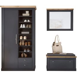 OTTO home Garderoben-Set &raquo;WESTMINSTER&laquo; Schuhbank, Spiegel, Garderobenschrank, 3 Stk. tlg. grau B/H/T: 220cmcm x 203cmcm x 46cmcm