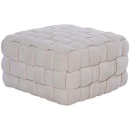 Jahnke Hocker &raquo;WEB ART M&laquo; Hocker, Couchtisch, Beistelltisch gepolstert in edler Flechtoptik beige B/H/T: 78cm x 42,5cm x 78cm, Webstoff, Creme