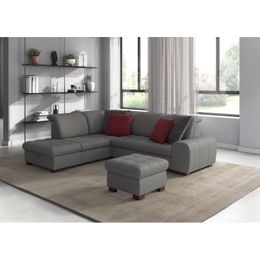 Sit & More sit&more Ecksofa &raquo;Luxor L-Form&laquo; wahlweise mit Schlaffunktion, Stauraum und Kopfteilverstellung grau Luxus-Microfaser ALTARA NUBUCK (100% Polyester);