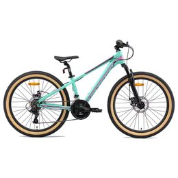 Bikestar Jugendfahrrad 21 Gang Shimano RD-TY21 Schaltwerk Kettenschaltung gr&uuml;n 32cm, 24 Zoll (60,96cm) Jugendfahrrad