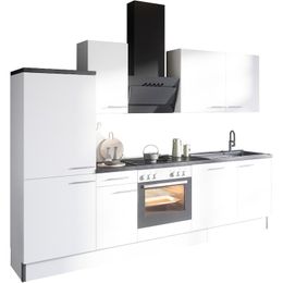 Optifit K&uuml;che &raquo;Klara&laquo; Breite 270 cm, wahlweise mit E-Ger&auml;ten wei&szlig; B/H/T: 270cm x 60cm, ohne E-Ger&auml;te